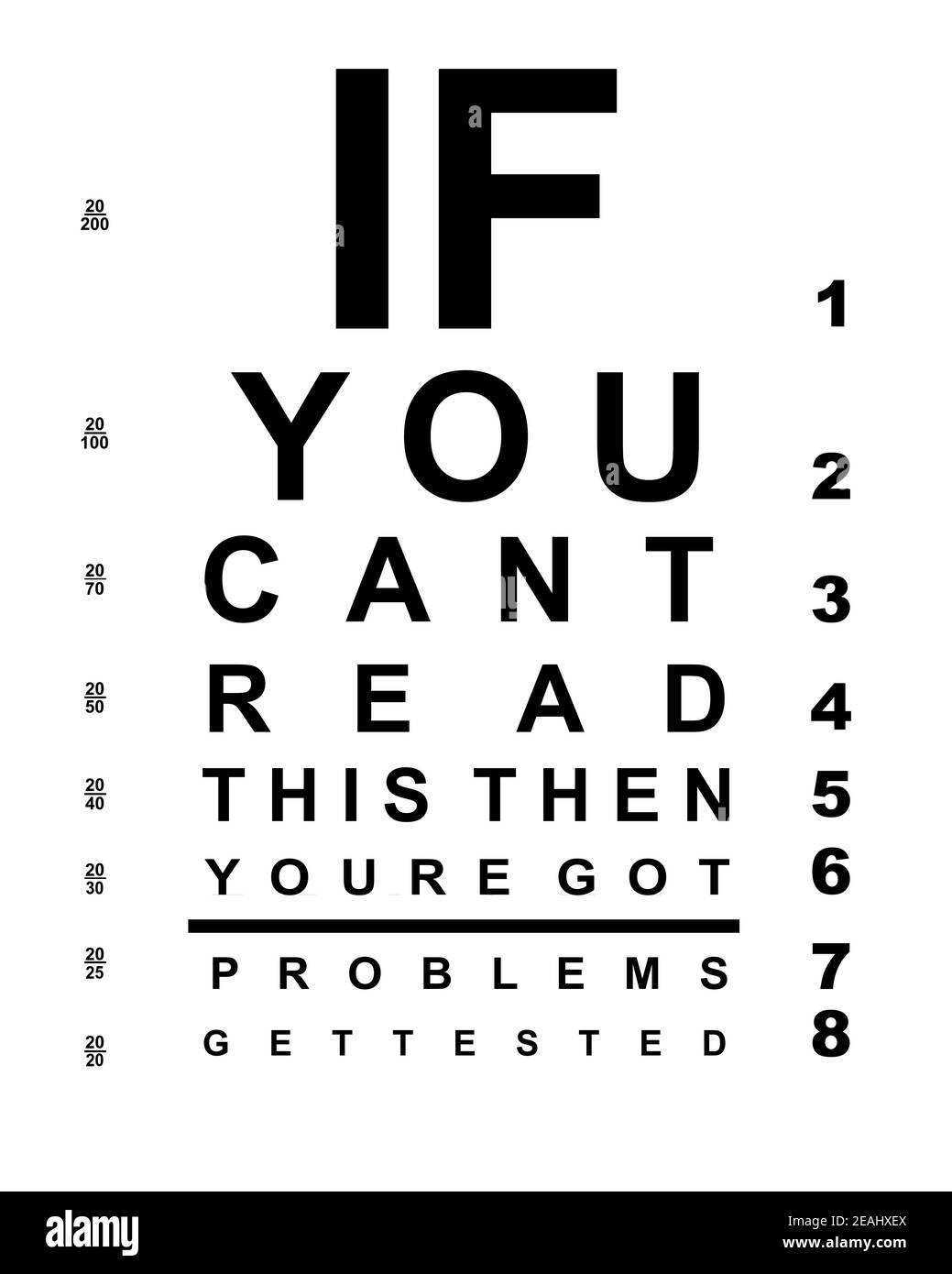 Eyes test chart -Fotos und -Bildmaterial in hoher Auflösung – Alamy