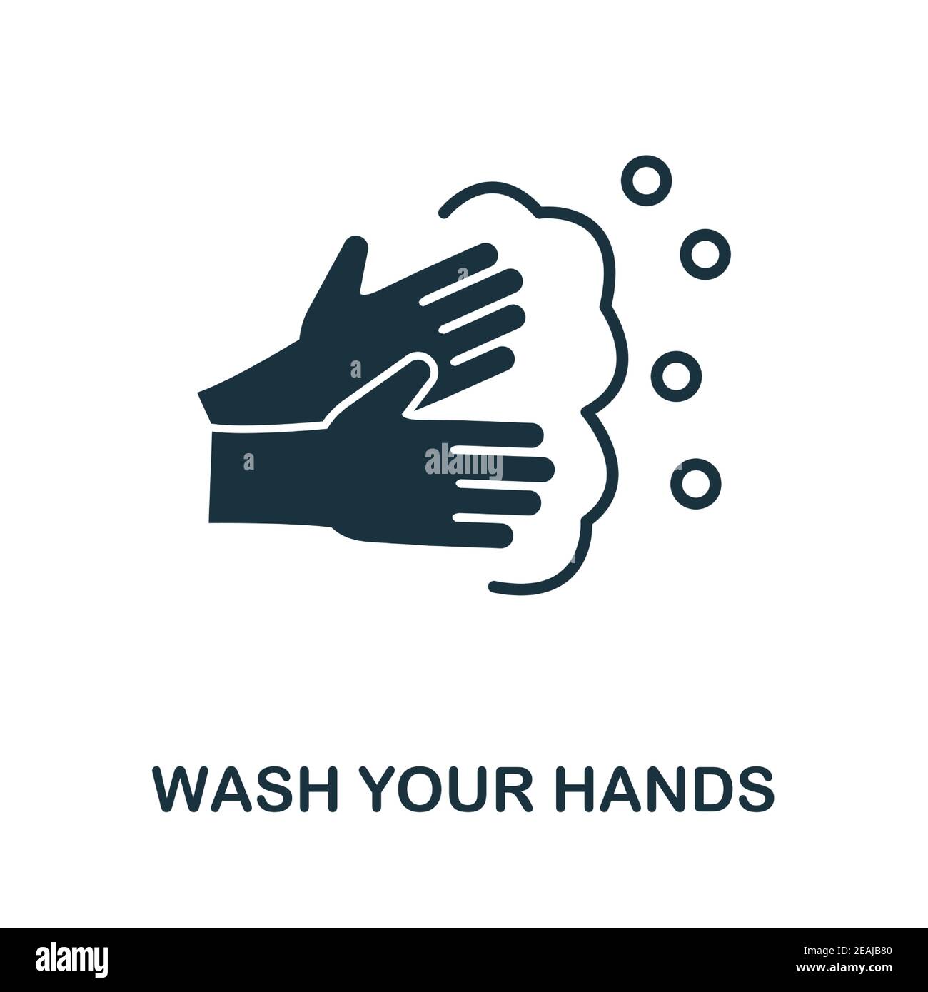 Symbol „Hände waschen“. Einfaches Element aus der neuen ...