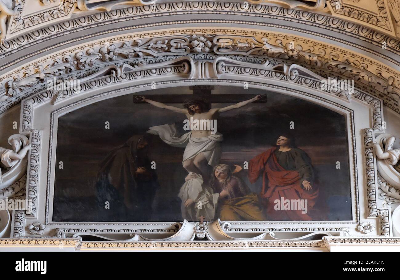 12th Stationen des Kreuzes, Jesus stirbt am Kreuz, Fragment der Kuppel im Salzburger Dom ...