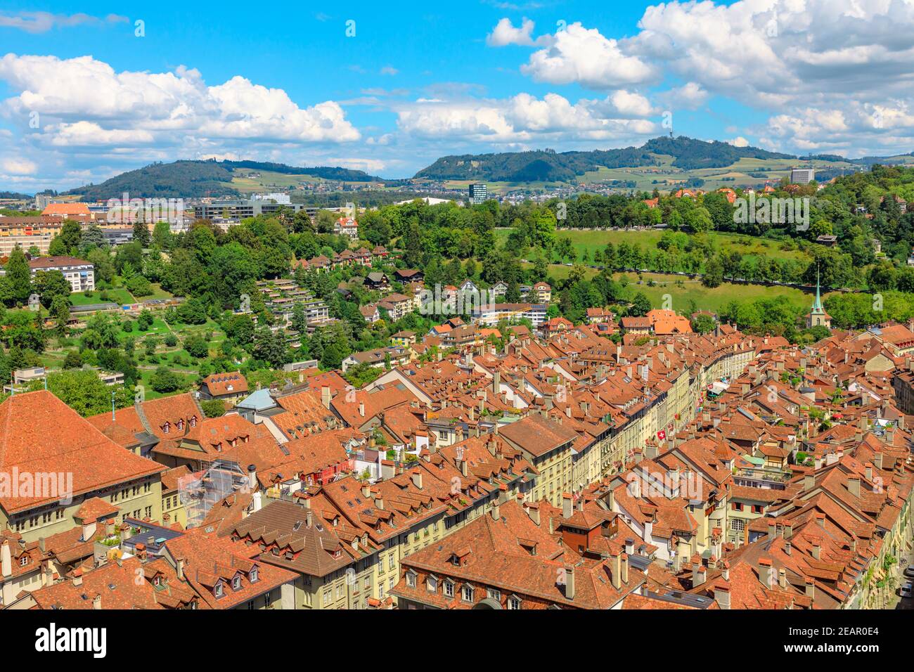 Panoramablick auf die Berner Altstadt, Schweiz, UNESCO Weltkulturerbe ...