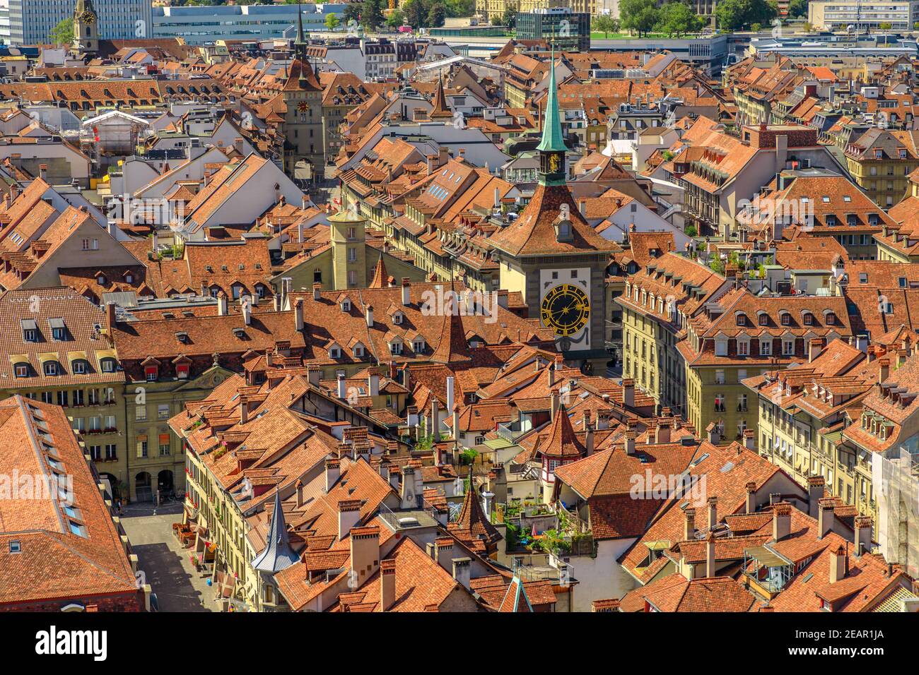 Luftaufnahme der Berner Altstadt, Schweiz, UNESCO Weltkulturerbe seit ...