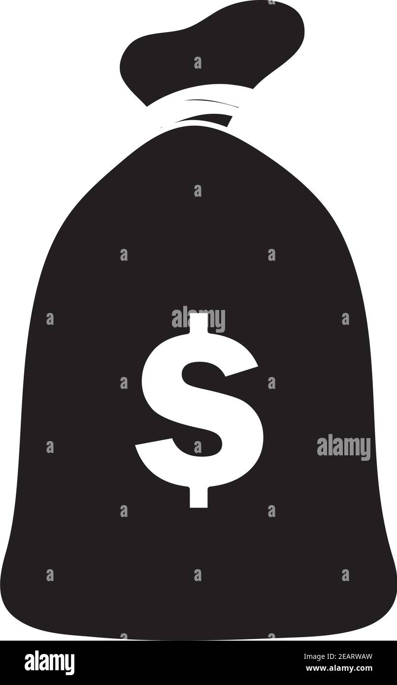 Geldbeutel-Symbol auf weißem Hintergrund, Silhouette Stil, Vektor ...