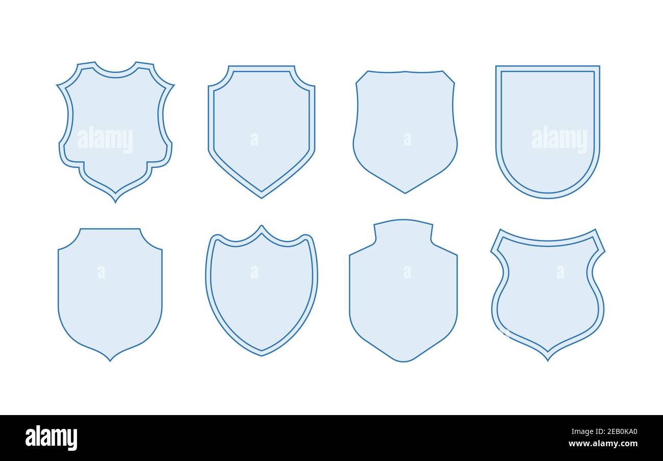 Sammlung von Schutzschilden. Schwarze Silhouette Schild Form. Modernes ...