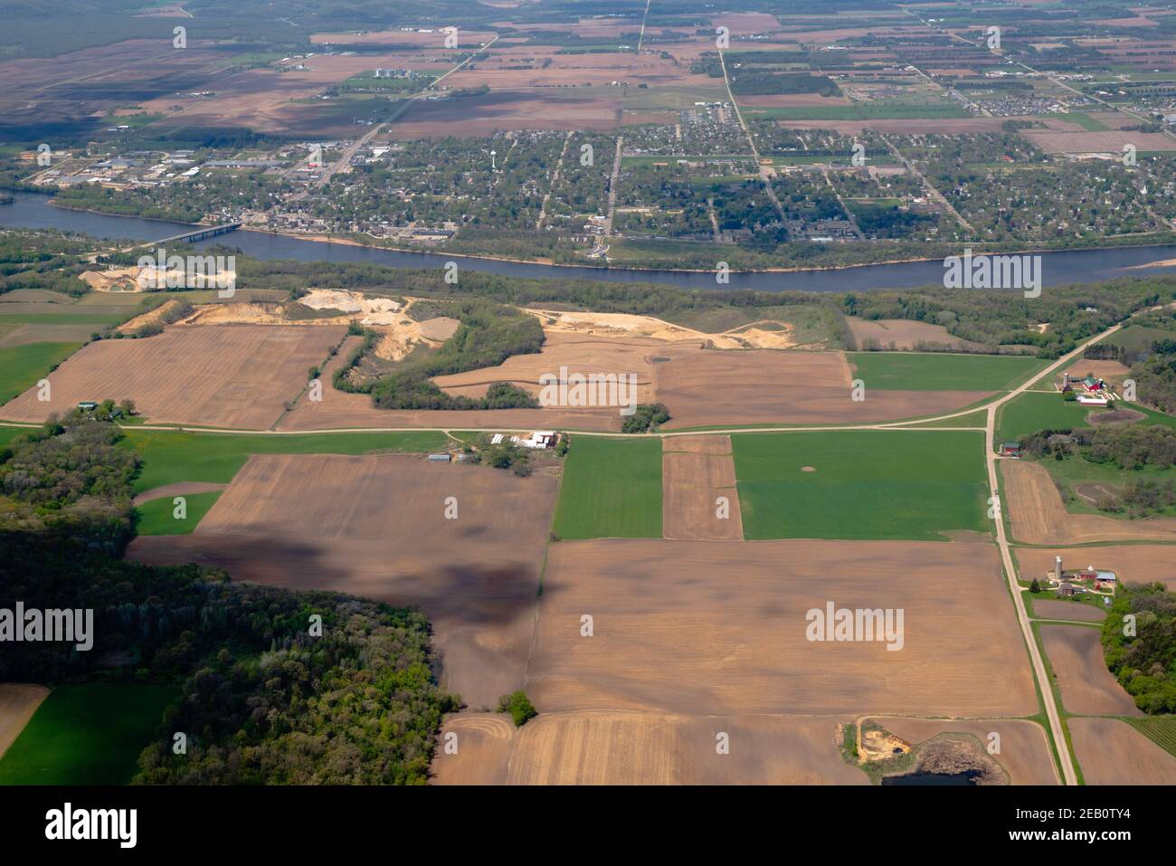 Luftaufnahme von Sauk Prairie/Prairie du Sac/Sauk City, Sauk County ...