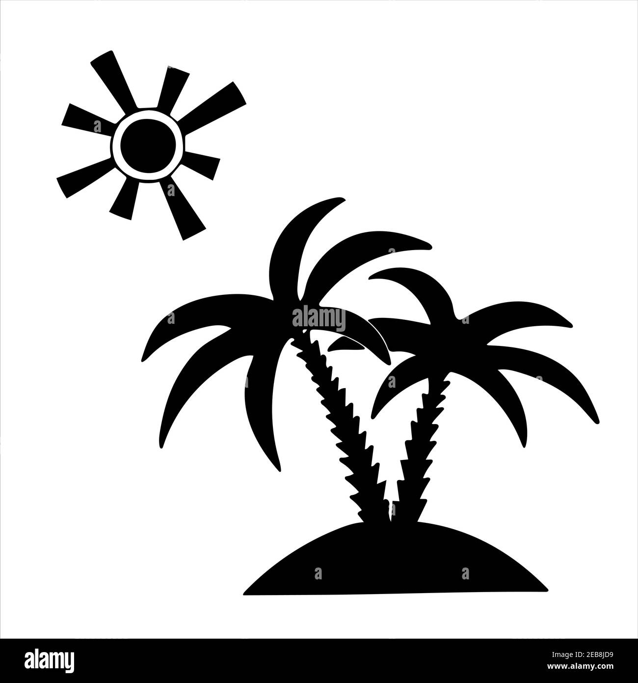 Insel Schwarz Weiß Clipart