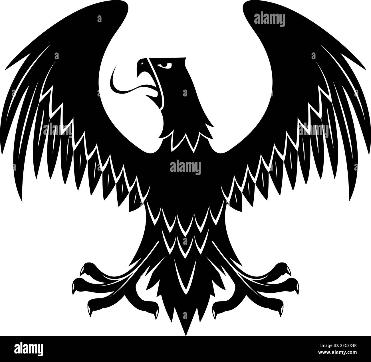 Mittelalterliche schwarze Adler heraldische Ikone für königliche Wappen ...