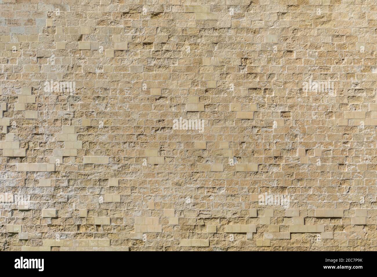 Mauerwerk Wand aus alten Steinblöcken aus Kalkstein. Hintergrund Textur ...
