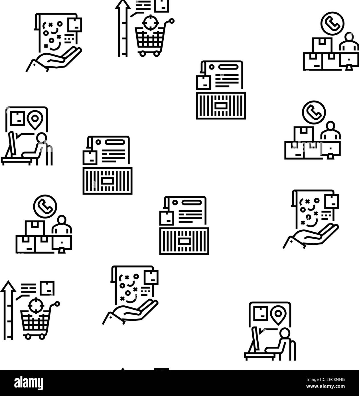 Symbole Des Supply Chain Management-Systems Vektor Festlegen Stock ...