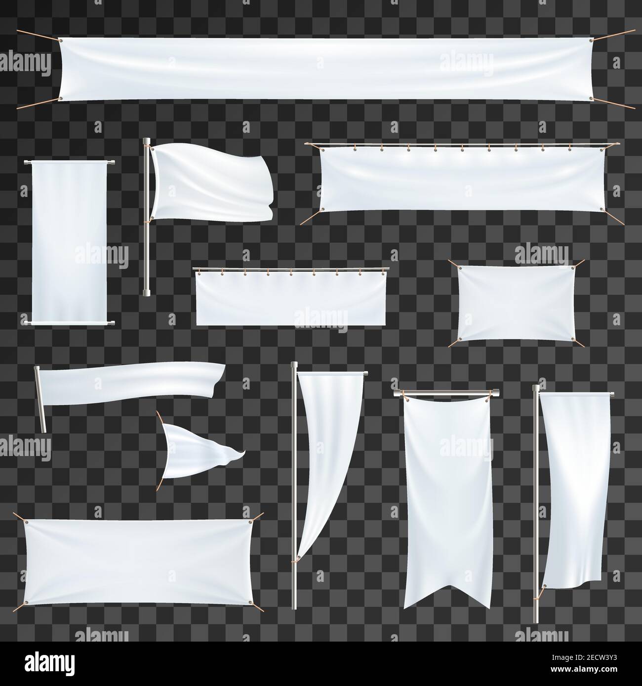 Außenwerbung Banner, Fahnen, Plakate Vorlage Symbole. Vektor ...