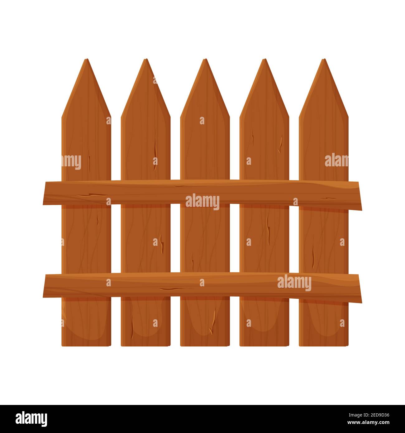 Holz Cartoon Zaun strukturiert, detailliert isoliert auf weißem ...