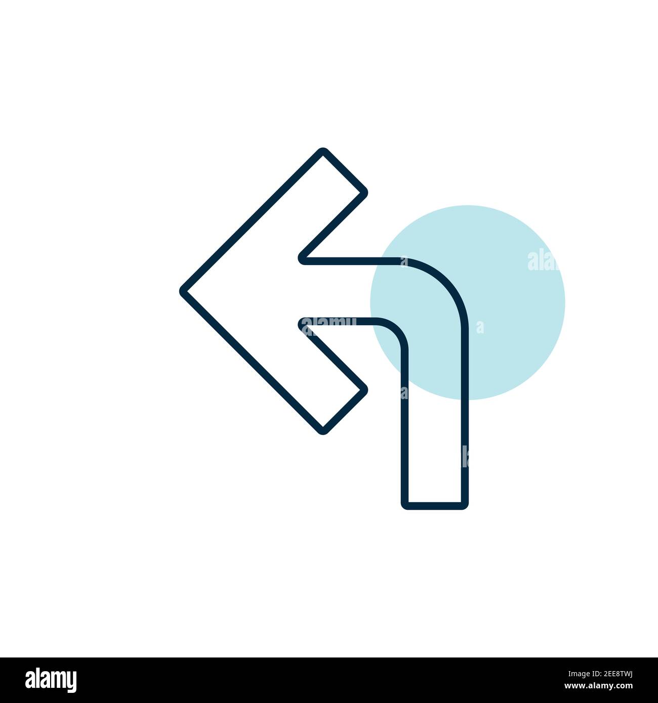 Symbol für den Vektor-Pfeil nach links drehen. Navigationsschild. Graph ...