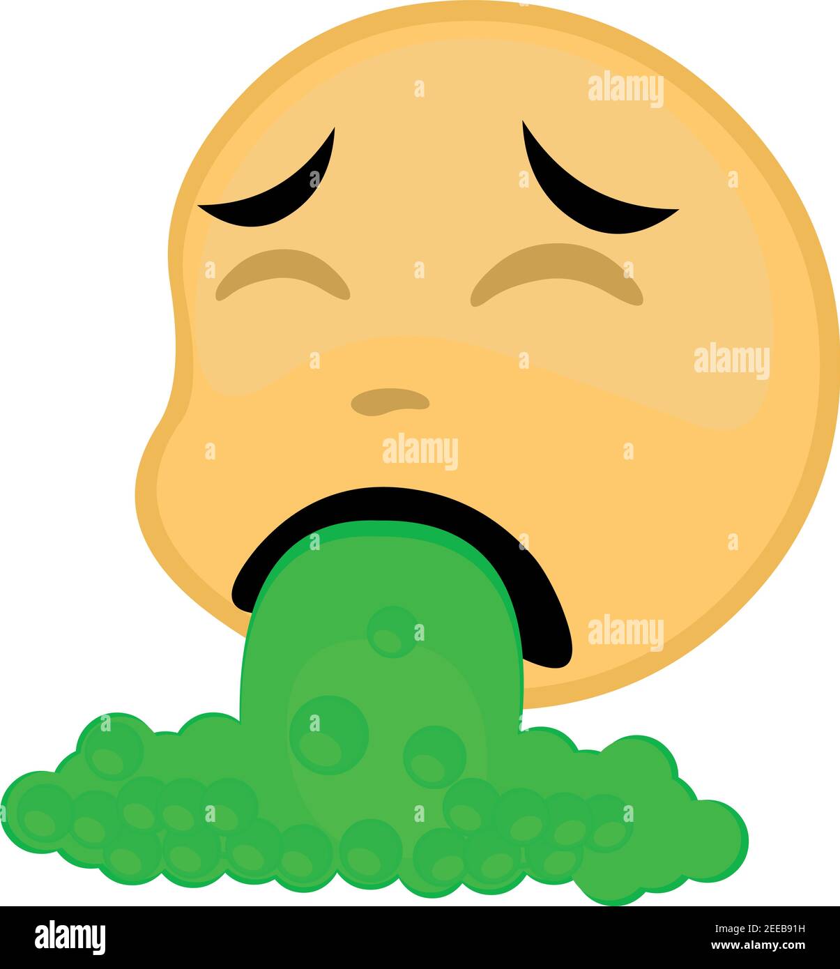 Vektor-Illustration eines Emoticons, das ein Erbrochenes vertreibt ...