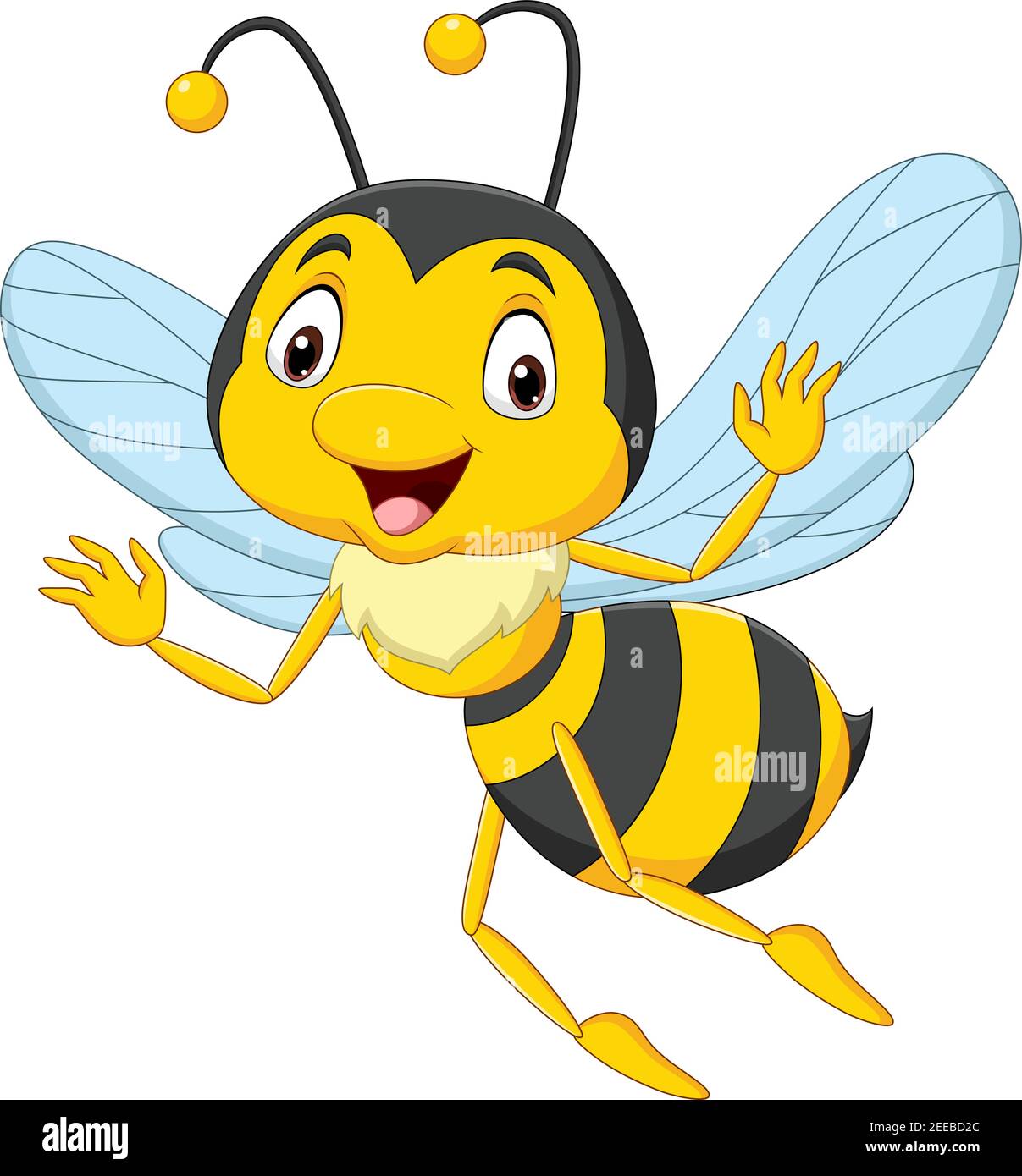 Cute cartoon bee waving Stock-Vektorgrafiken kaufen - Alamy