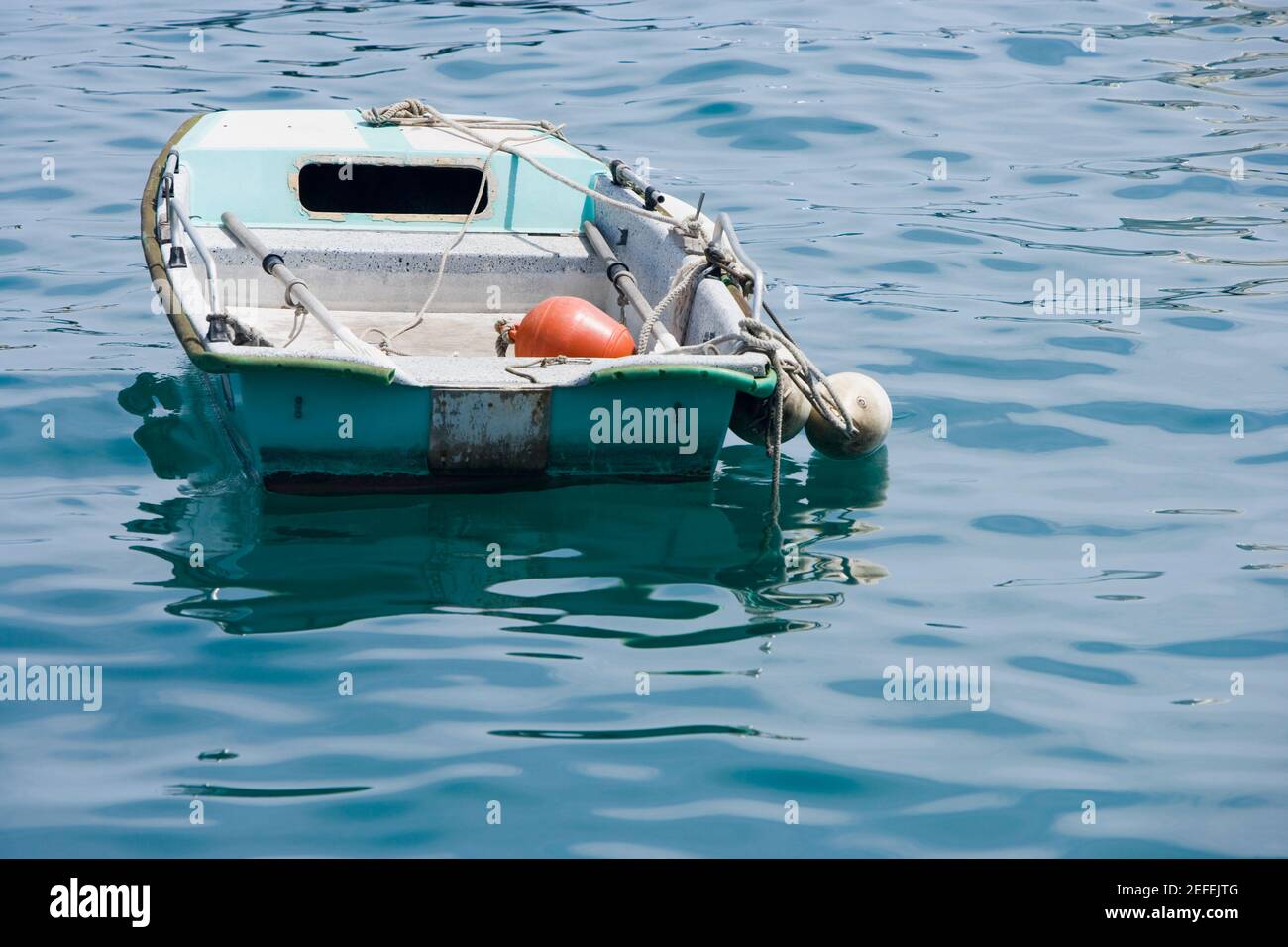 Boot im Meer, Italienische Riviera, Santa Margherita Ligure, Genua ...