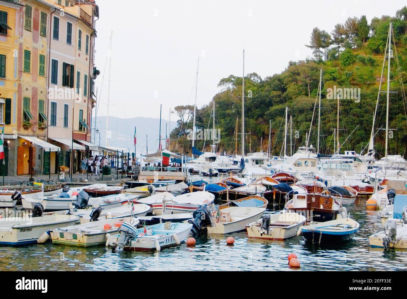 Boote in einem Hafen, italienische Riviera, Portofino, Genua, Ligurien ...