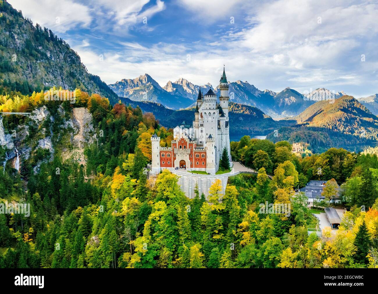 Schloss Neuschwanstein, Schwangau bei Füssen, Schwaben, Bayern ...