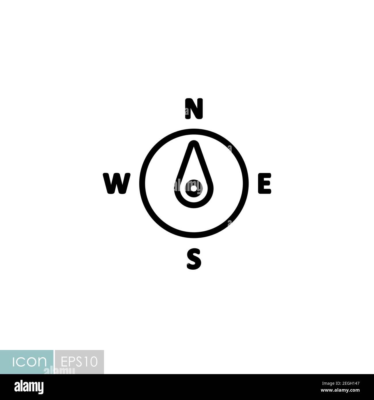 Vektor-Symbol für Windrose des Kompasses. Richtung Norden. Meteorologie ...