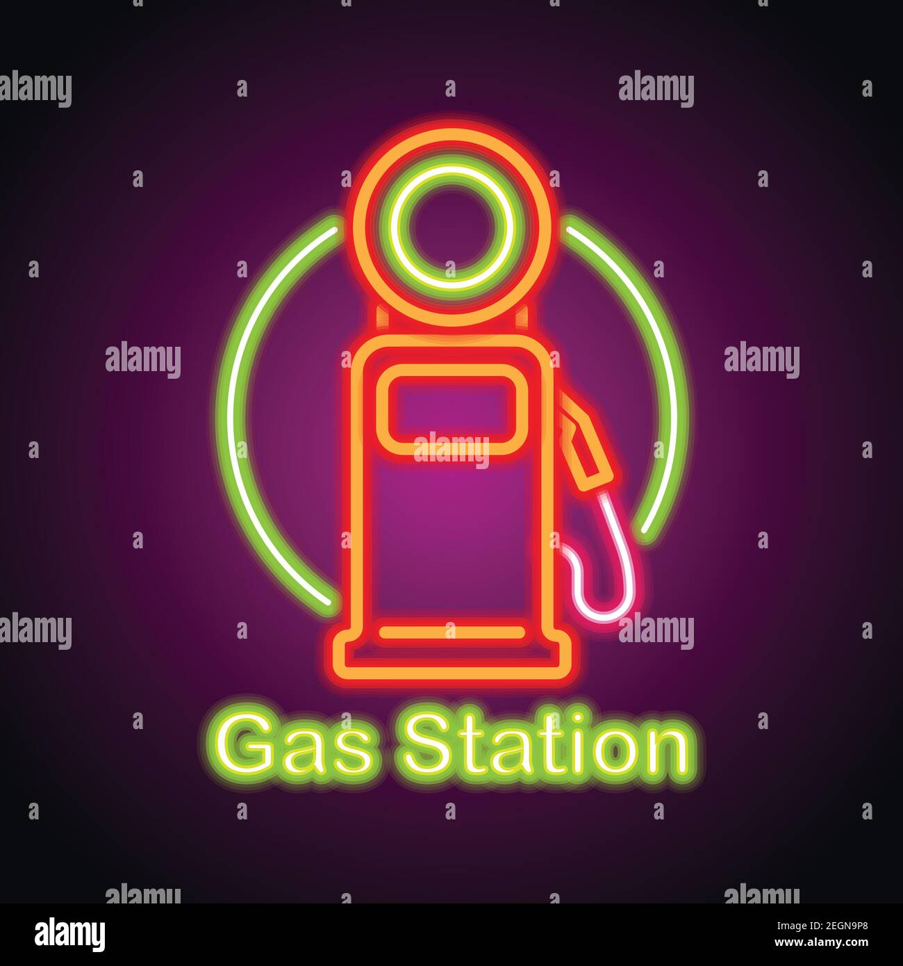 Leuchtreklame tankstelle Stock-Vektorgrafiken kaufen - Alamy