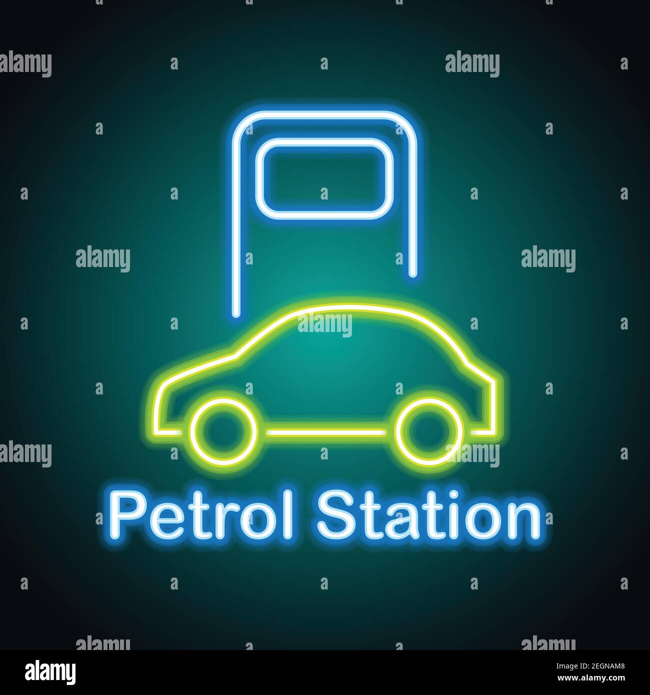 Leuchtreklame tankstelle Stock-Vektorgrafiken kaufen - Alamy