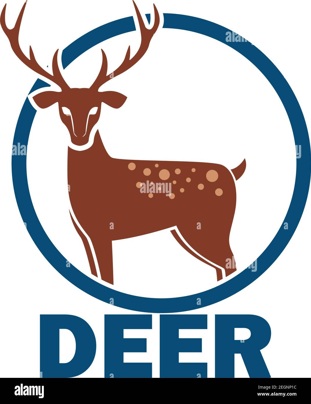 Hirsch-Logo isoliert auf weißem Hintergrund. vektor-Illustration Stock ...