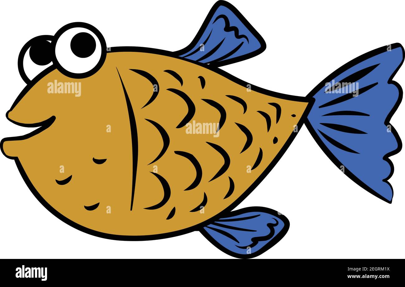 Comics Cartoon Fisch Vektor Illustration isoliert in weißem Hintergrund ...