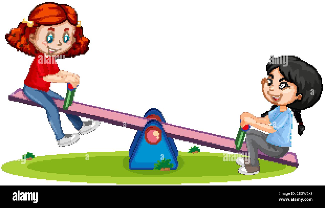Kinder auf wippe cartoon -Fotos und -Bildmaterial in hoher Auflösung ...