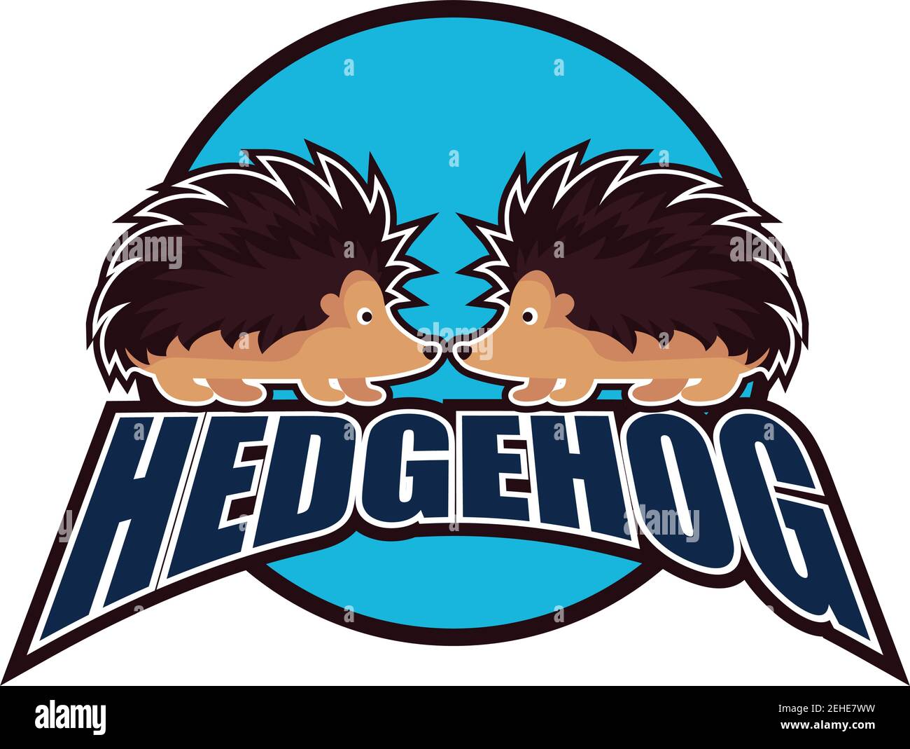 Igel-Logo isoliert auf weißem Hintergrund. vektor-Illustration Stock ...