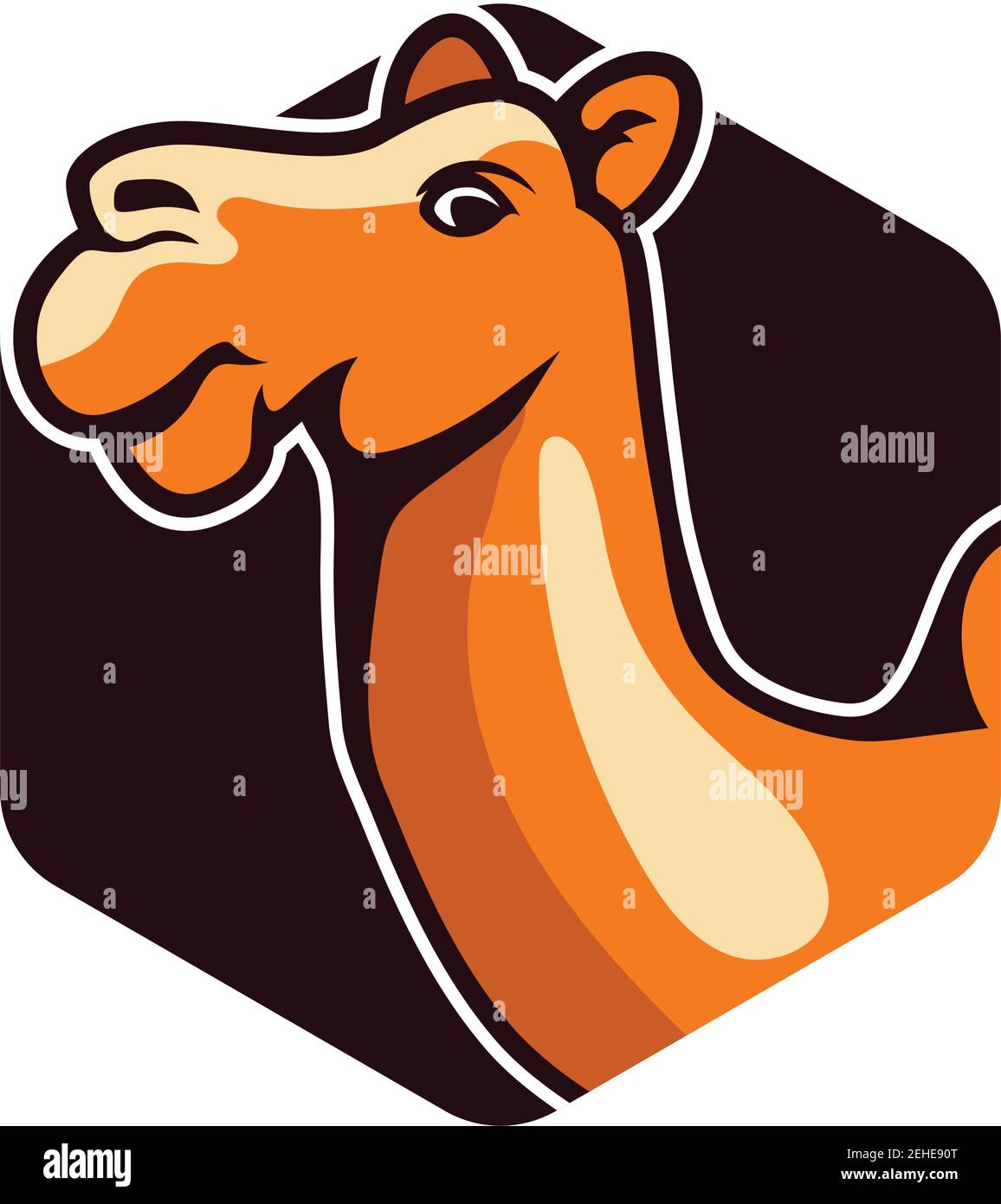 Kamel-Logo isoliert auf weißem Hintergrund. vektor-Illustration Stock ...