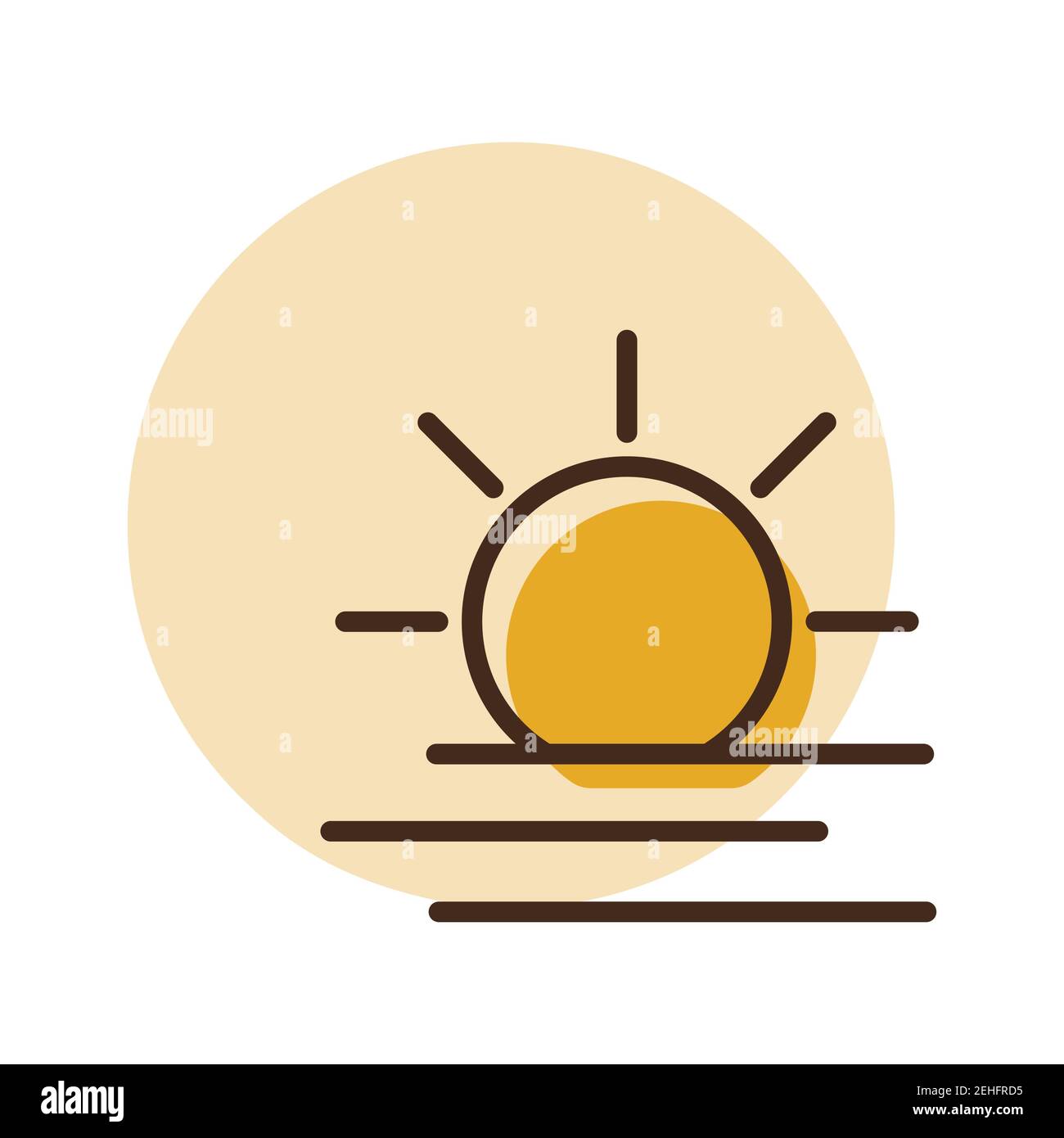 Symbol für die Wärme der Sommersonne. Meteorologie Zeichen. Graph ...