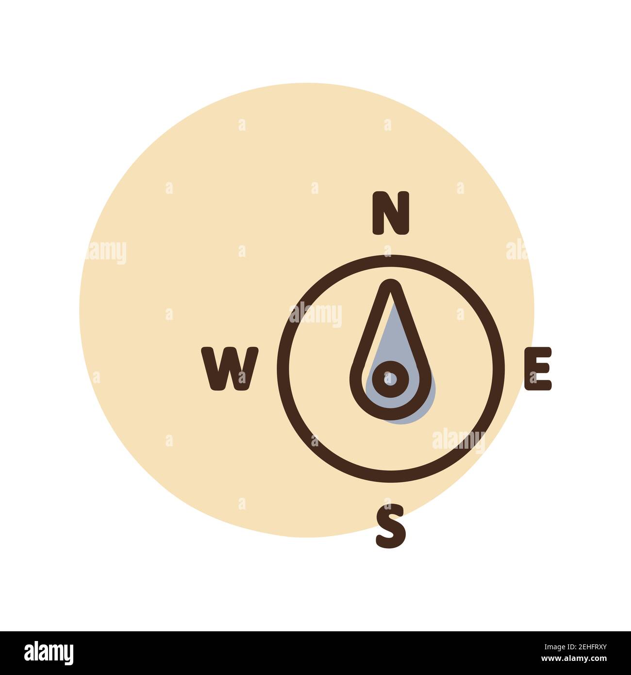 Vektor-Symbol für Windrose des Kompasses. Richtung Norden. Meteorologie ...