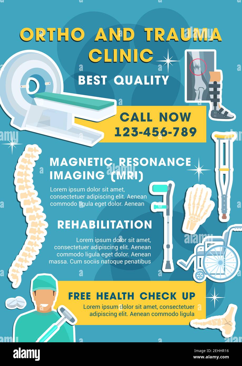 Ortho und Traumaklinik medizinisches Poster für die ... Ortho und Traumaklinik medizinisches Poster für die ...