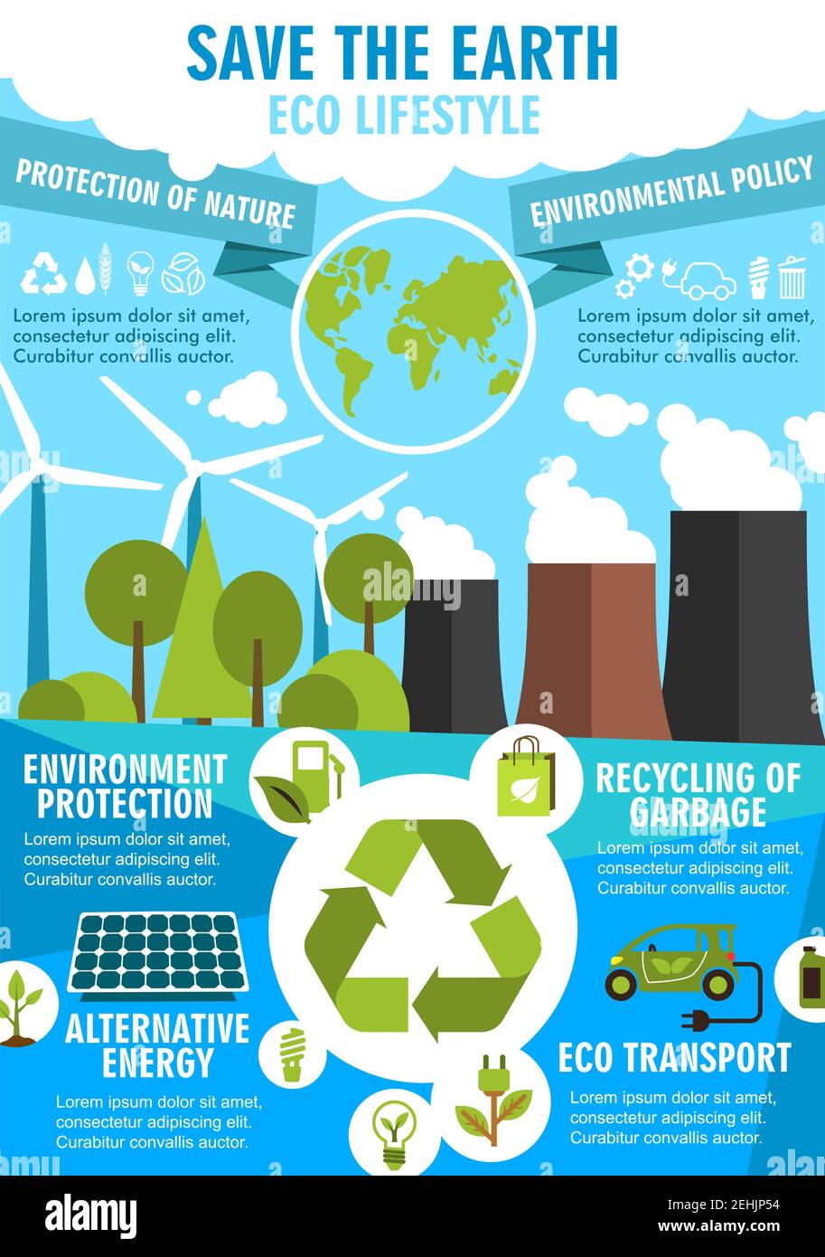 Save Earth Ecology Poster für umweltfreundliche Lifestyle-Themen Design ...