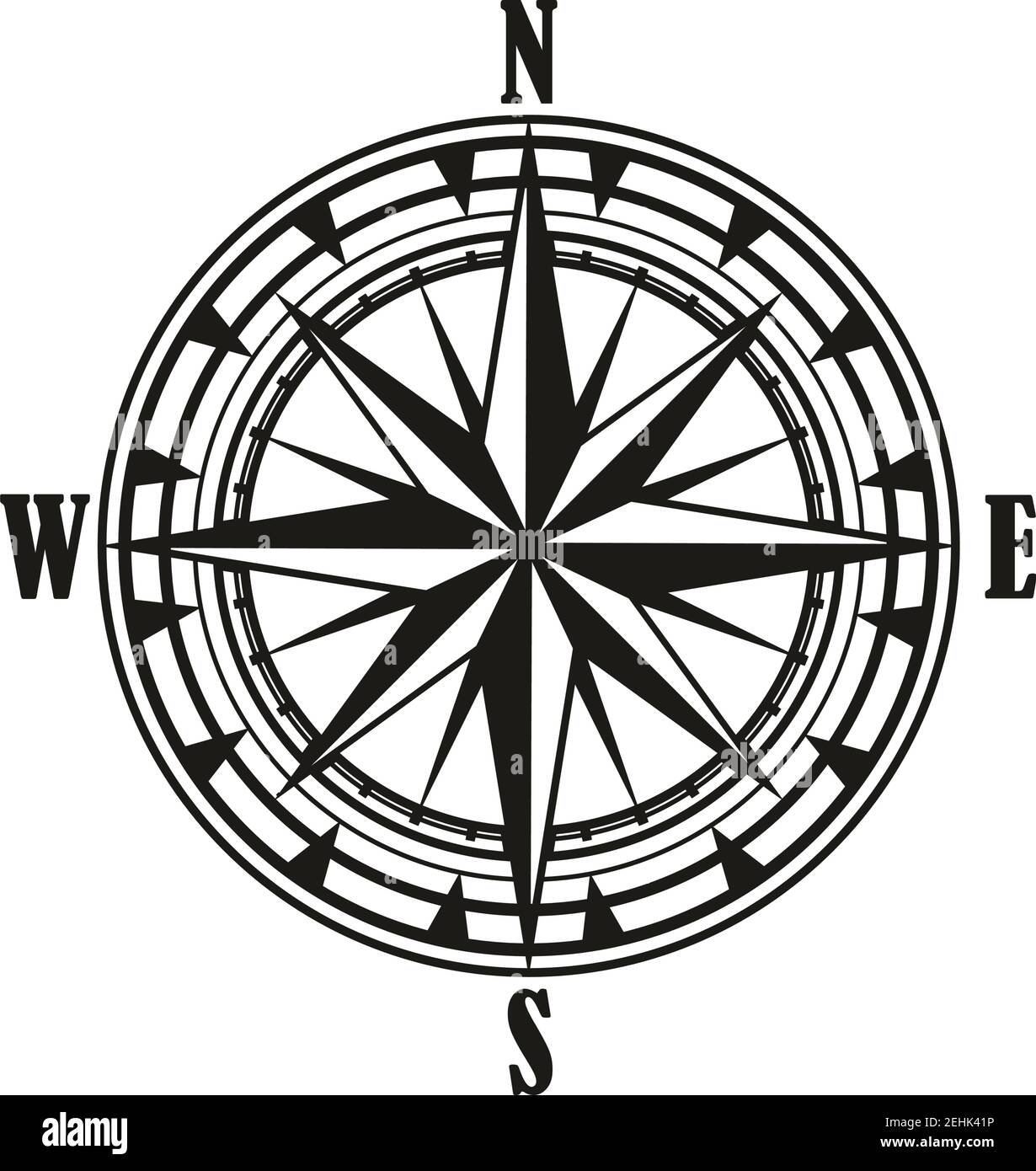 Vintage Kompassrose Vektor Kompass Windrose Skizze Vintage