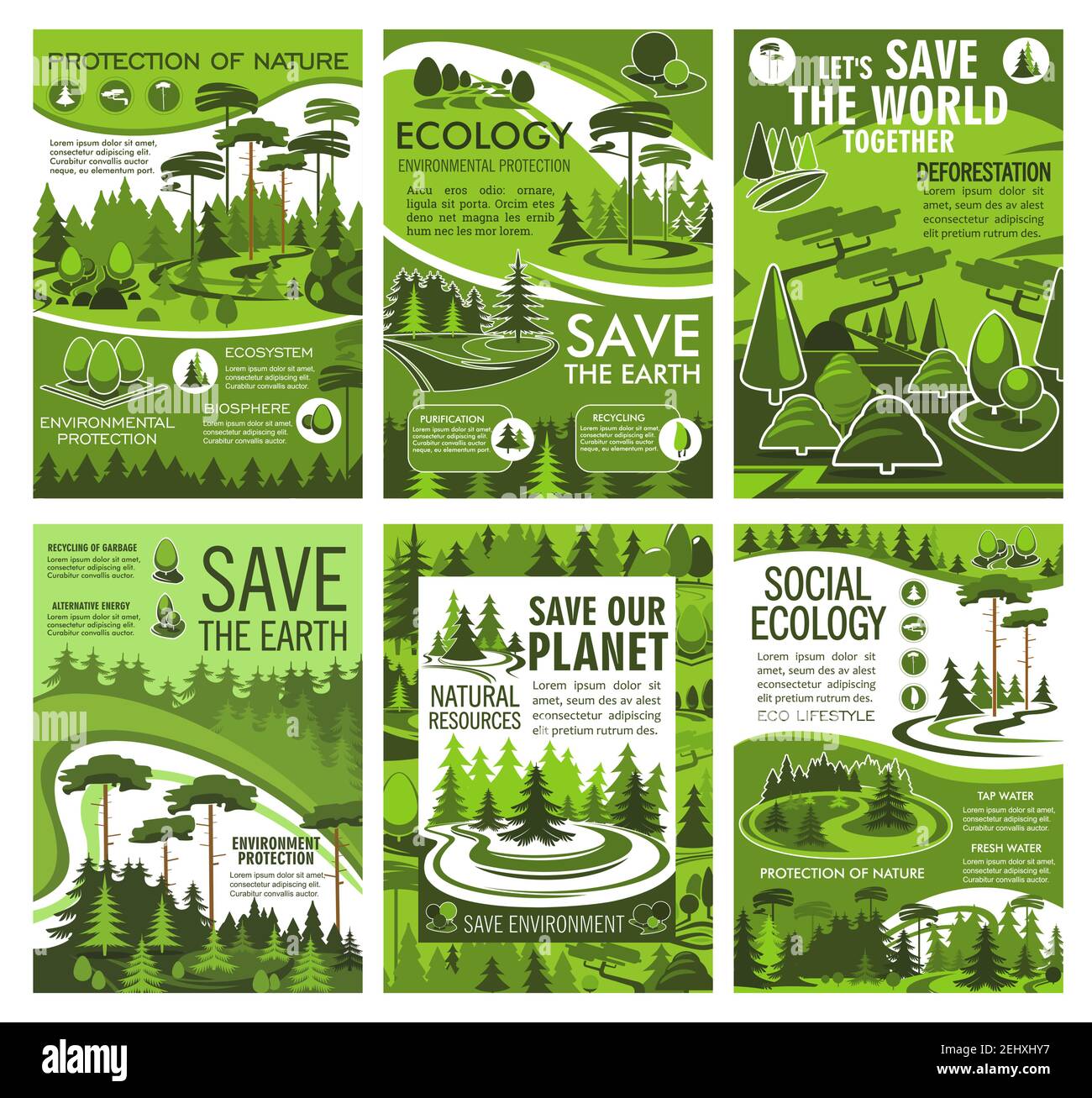 Save Earth Planet Ökologie und Natur, Umweltschutz und Waldschutz ...