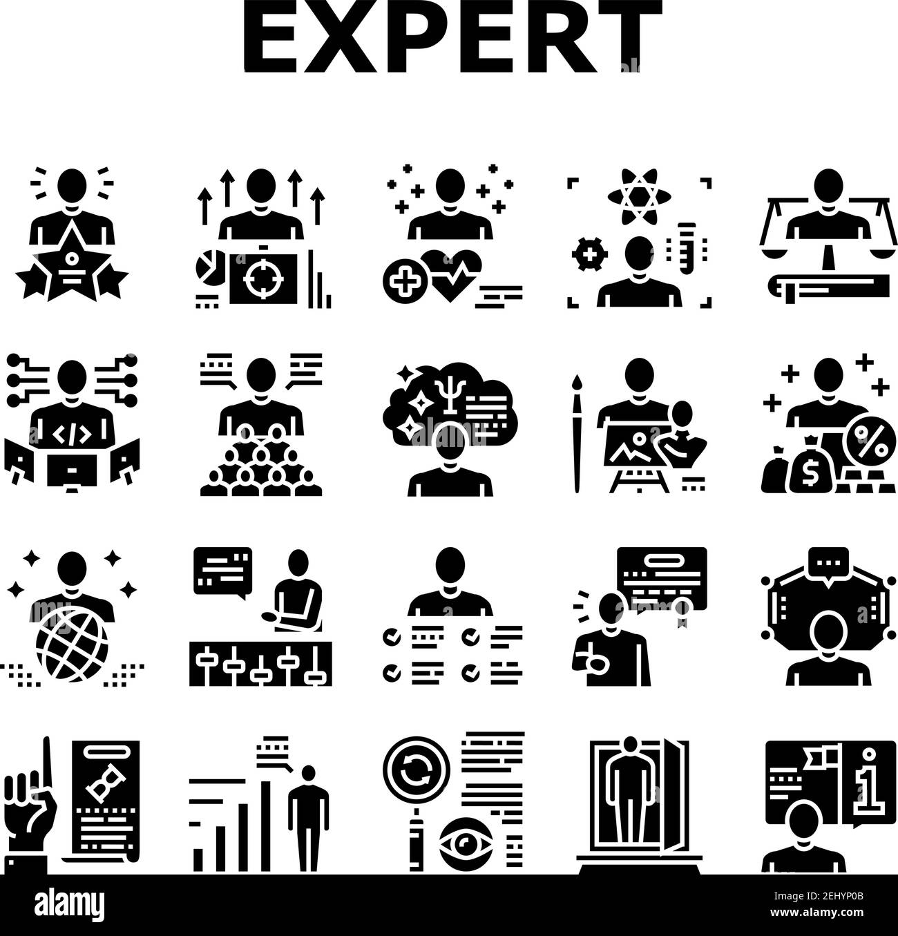 Sammlung Von Experten Menschlicher Fertigkeiten Symbole Set Vector ...