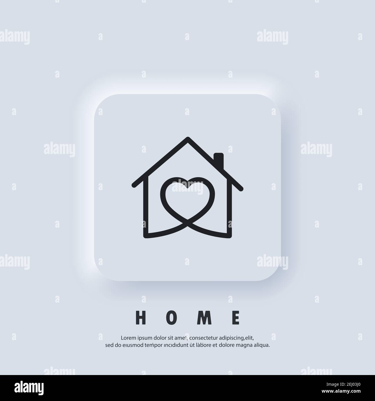 Haus mit Herz, Liebe zu Hause Symbol. Krankenhaus. Frohe Familie ...