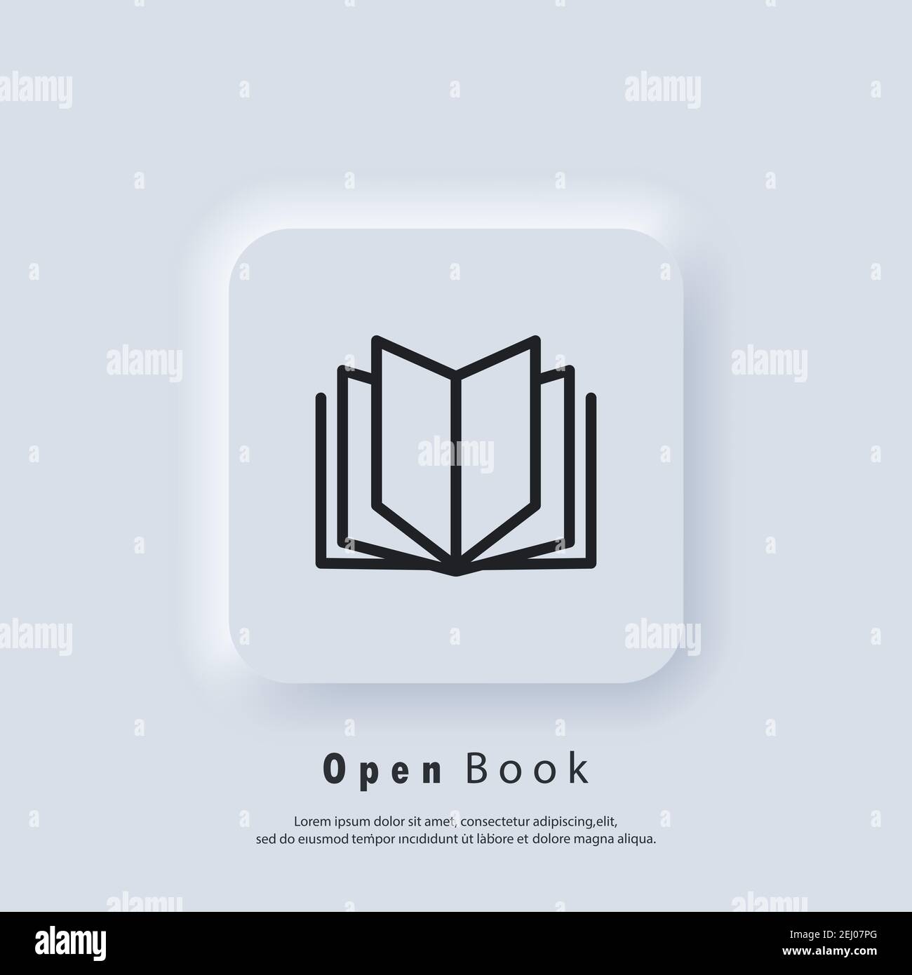 Buchsymbol. Buchlogo. Öffnen Sie das Buch. Symbol für Leselinie. Logo ...