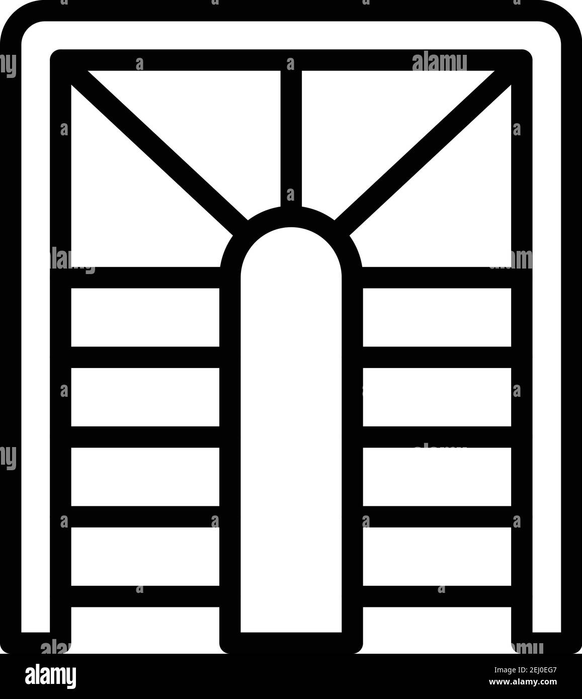 Symbol für das Treppenhaus im Gebäude. Skizzieren Gebäude Treppe Vektor ...