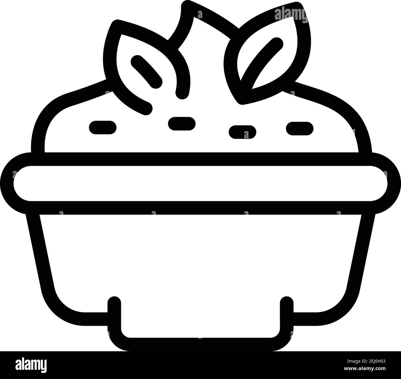 Schüssel Kartoffelpüree Symbol. Umriss Schüssel Kartoffelpüree Vektor ...