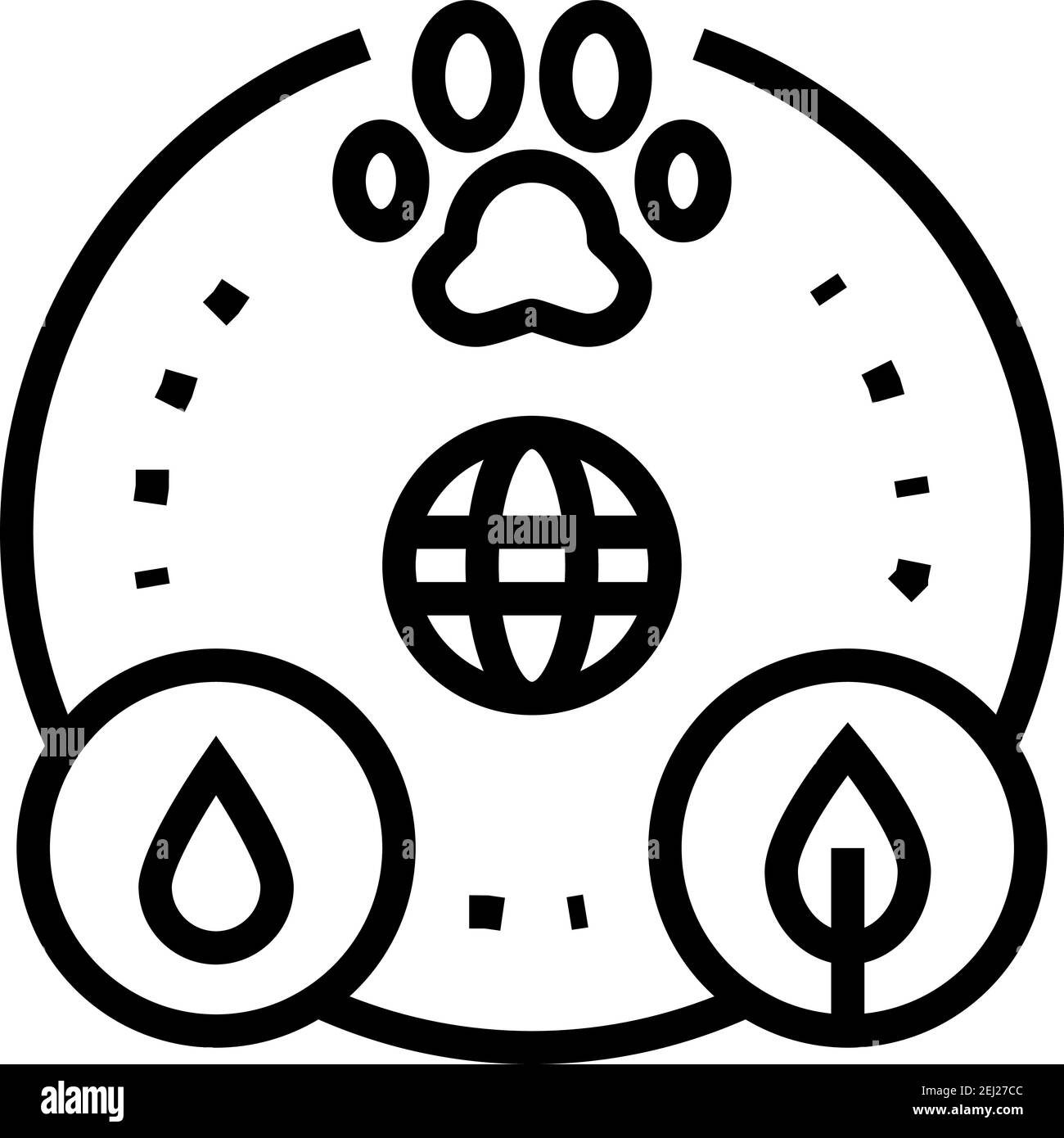 Biocenose Ökosystem Linie Symbol Vektor Illustration Stock-Vektorgrafik ...