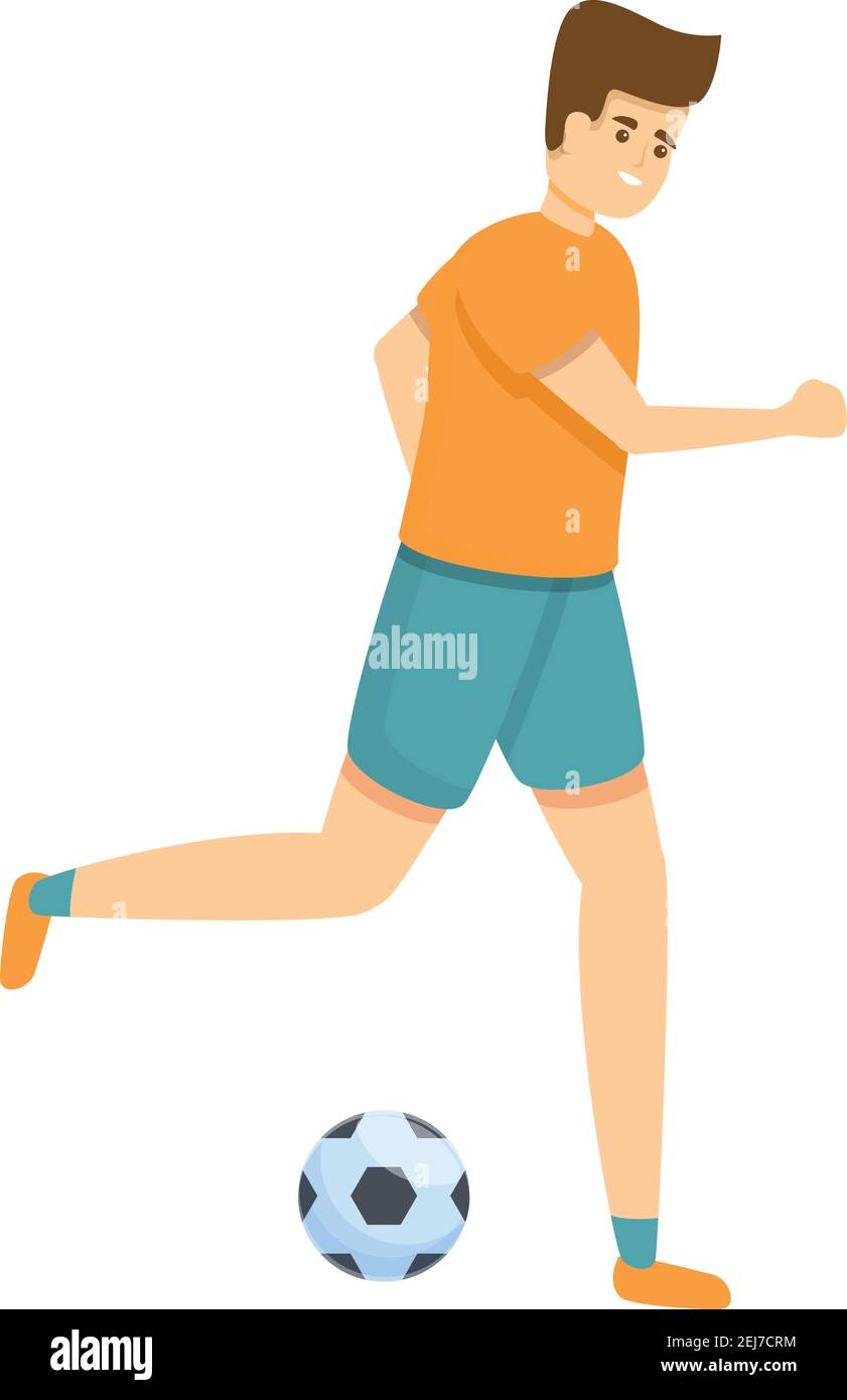 Kicker-Symbol Dribbbling. Cartoon von Kid Fußball Dribbbling Vektor ...