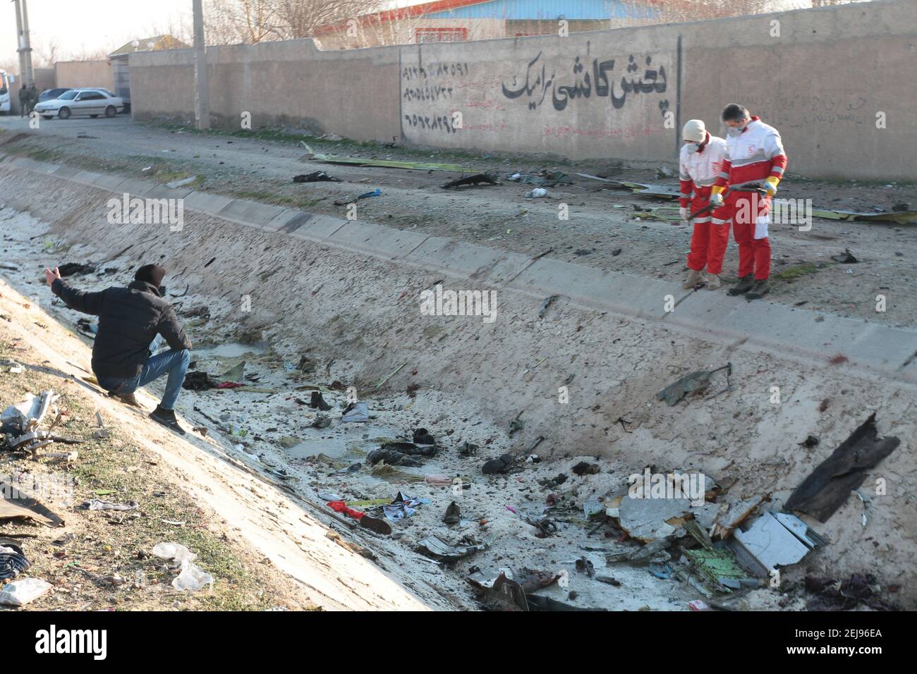 Kurz nach dem Start aus Teheran, Iran, am Mittwoch, 8. Januar 2020 ...