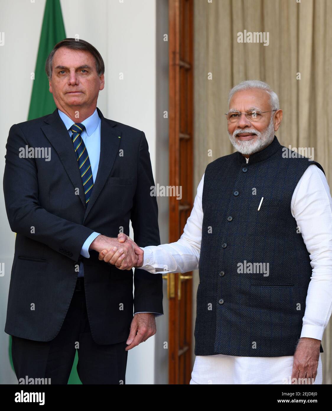 NEU-DELHI, INDIEN – JANUAR 25: Premierminister Narendra Modi und ...