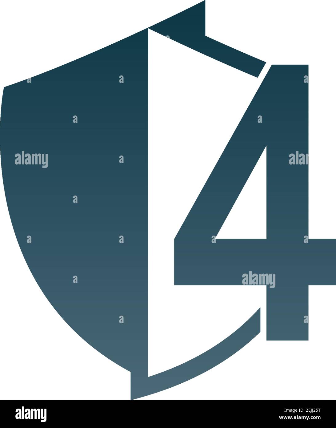 Schild-Logo-Symbol mit der Nummer 4 neben Design-Vektor-Illustration ...