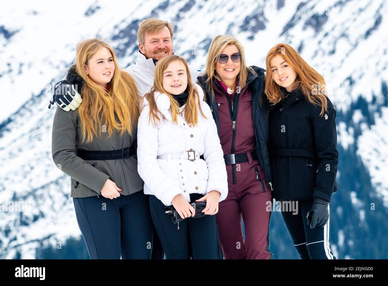 König Willem-Alexander, Königin Maxima mit Kindern Prinzessin Amalia ...