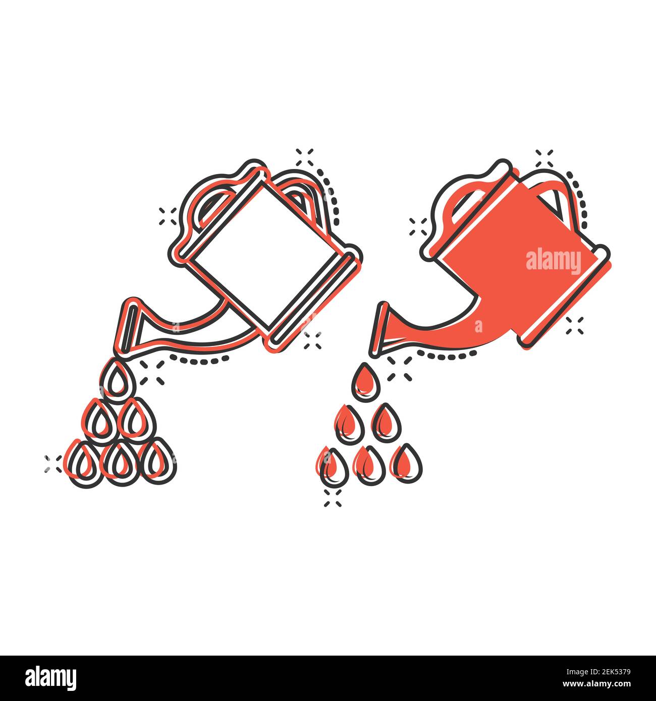 Wasser kann Symbol im Comic-Stil. Bewässerung Garten Cartoon Vektor ...