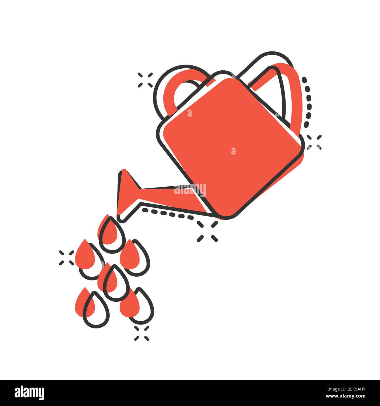 Wasser kann Symbol im Comic-Stil. Bewässerung Garten Cartoon Vektor ...