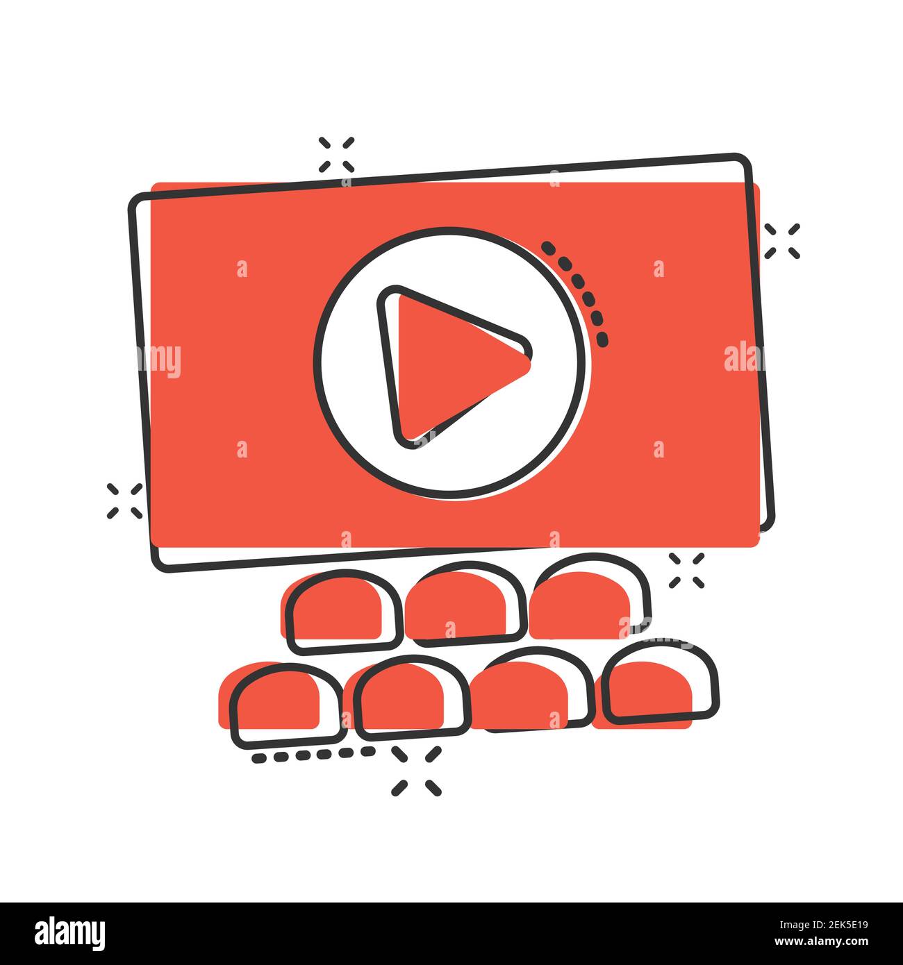 Filmikone im Comic-Stil. Film Cartoon Vektor-Illustration auf weißem ...