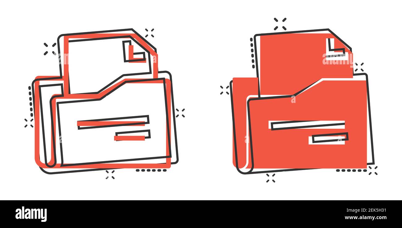Dateiordner-Symbol im Comic-Stil. Dokumente Archiv Cartoon Vektor ...