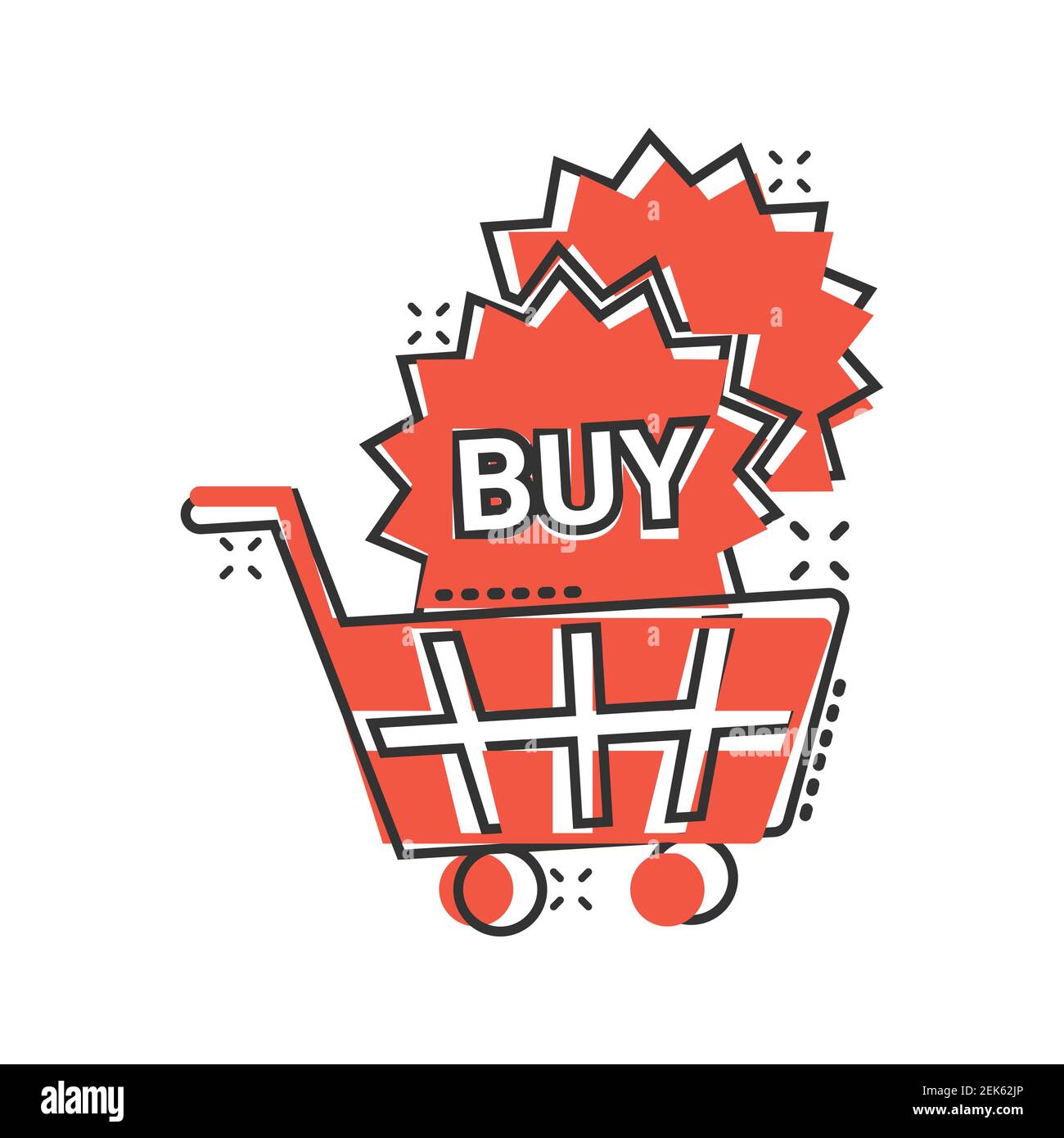 Online-Shopping-Star-Symbol im Comic-Stil. Kaufen Taste Cartoon Vektor ...